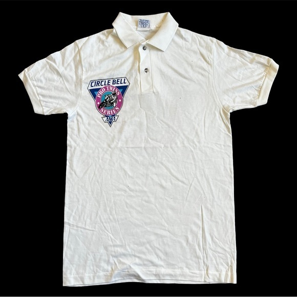 Vintage | Shirts | Vtg Circle Bell Pro Twins Series Ama Polo Shirt Sz S ...